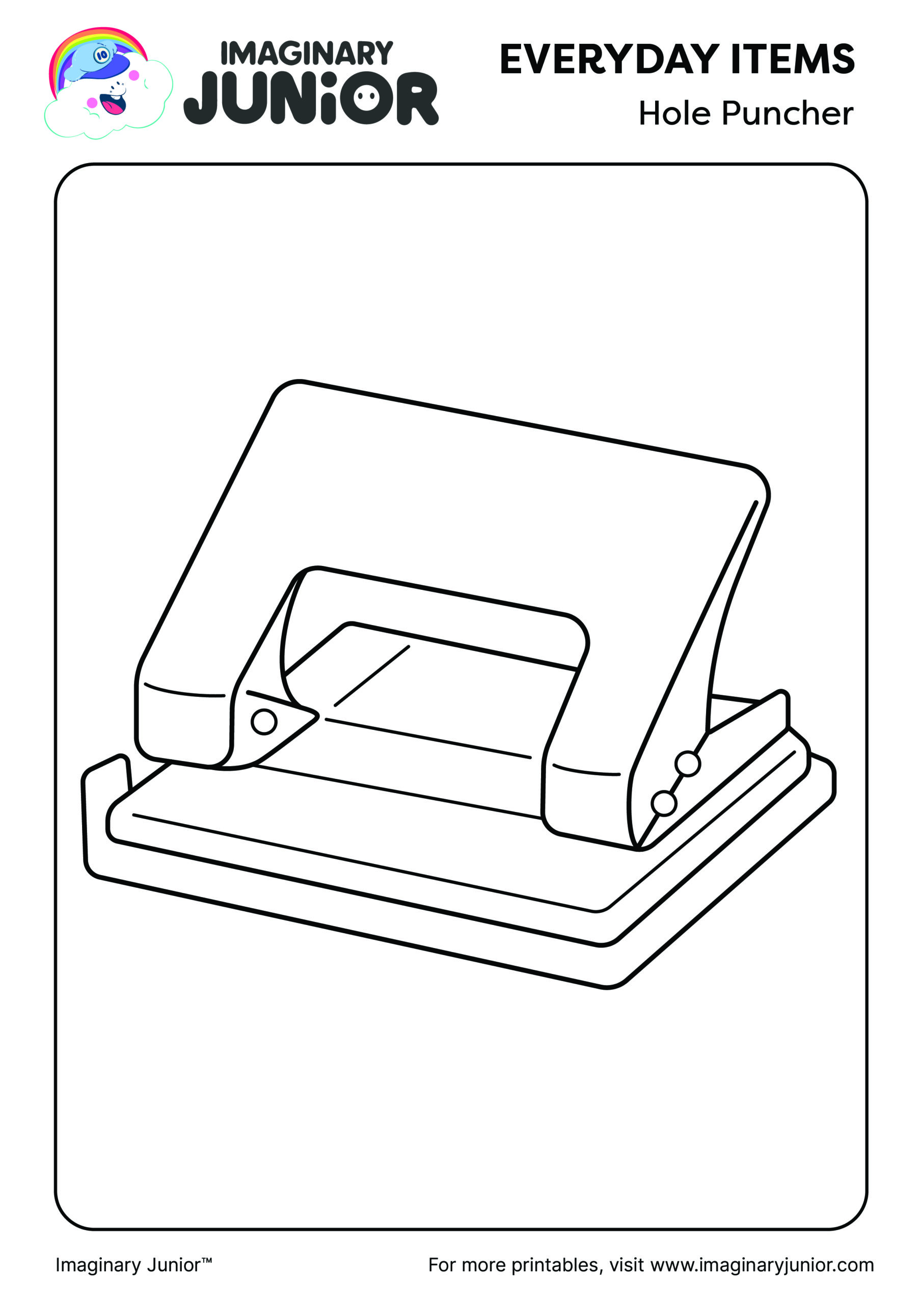 Hole puncher Printables & Coloring Pages (2023 Edition) - Imaginary Junior
