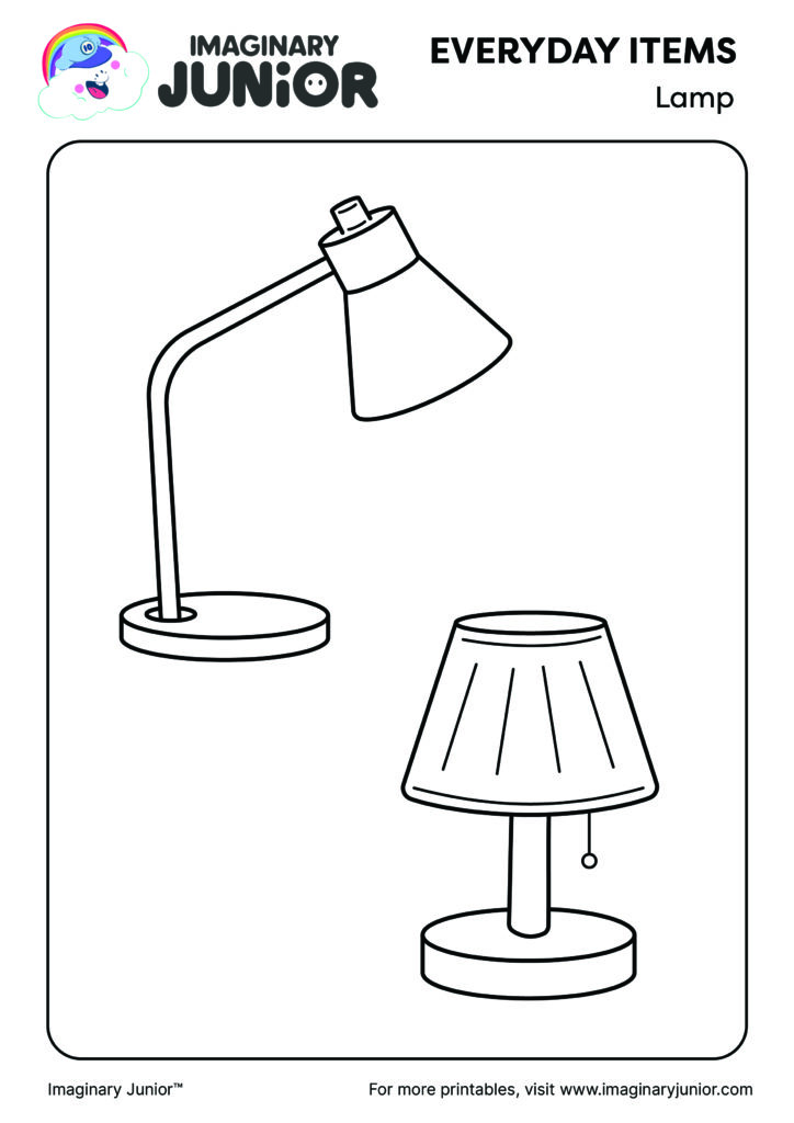 Lamp Printables & Coloring Pages (2023 Edition) - Imaginary Junior