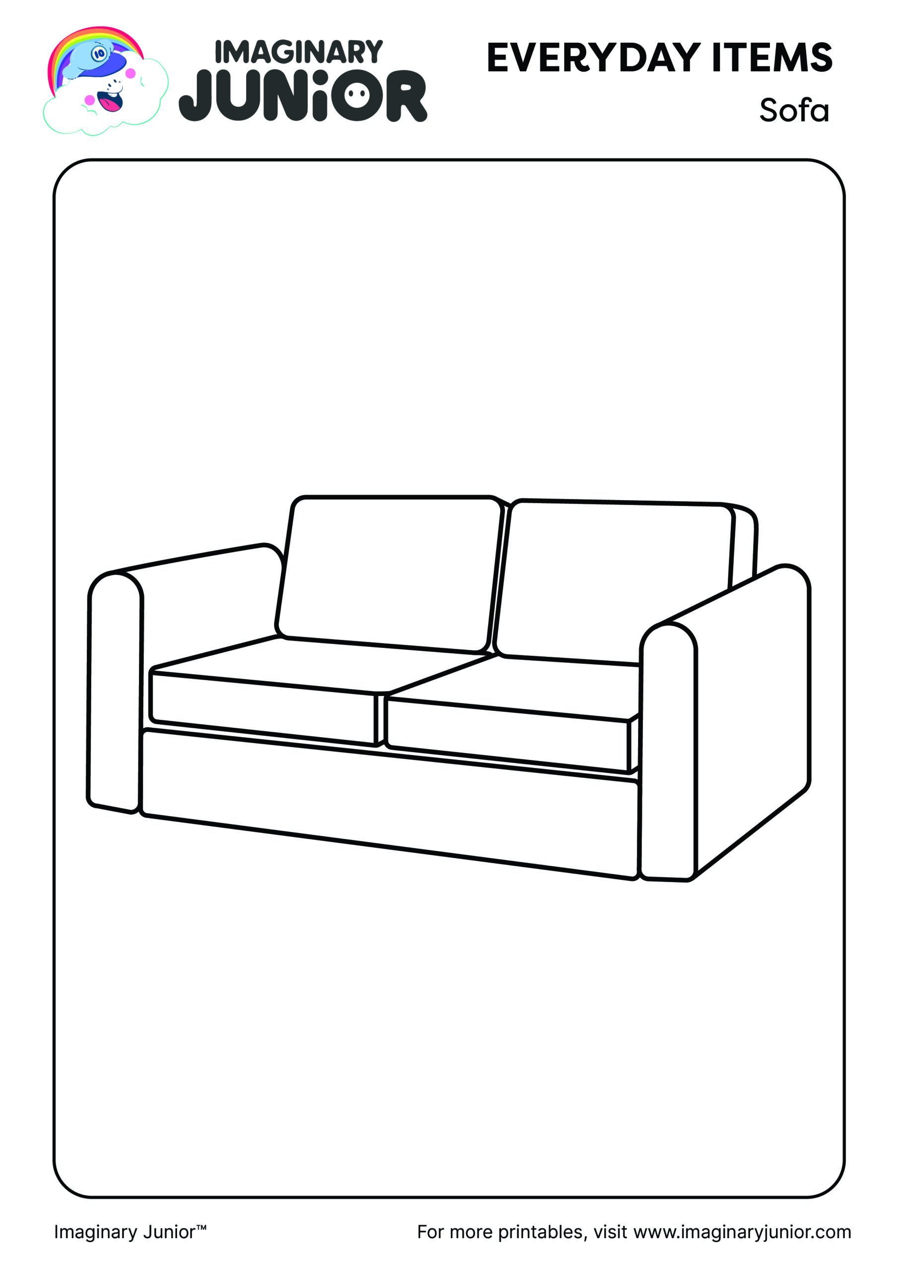 Sofa Printables & Coloring Pages (2023 Edition) - Imaginary Junior
