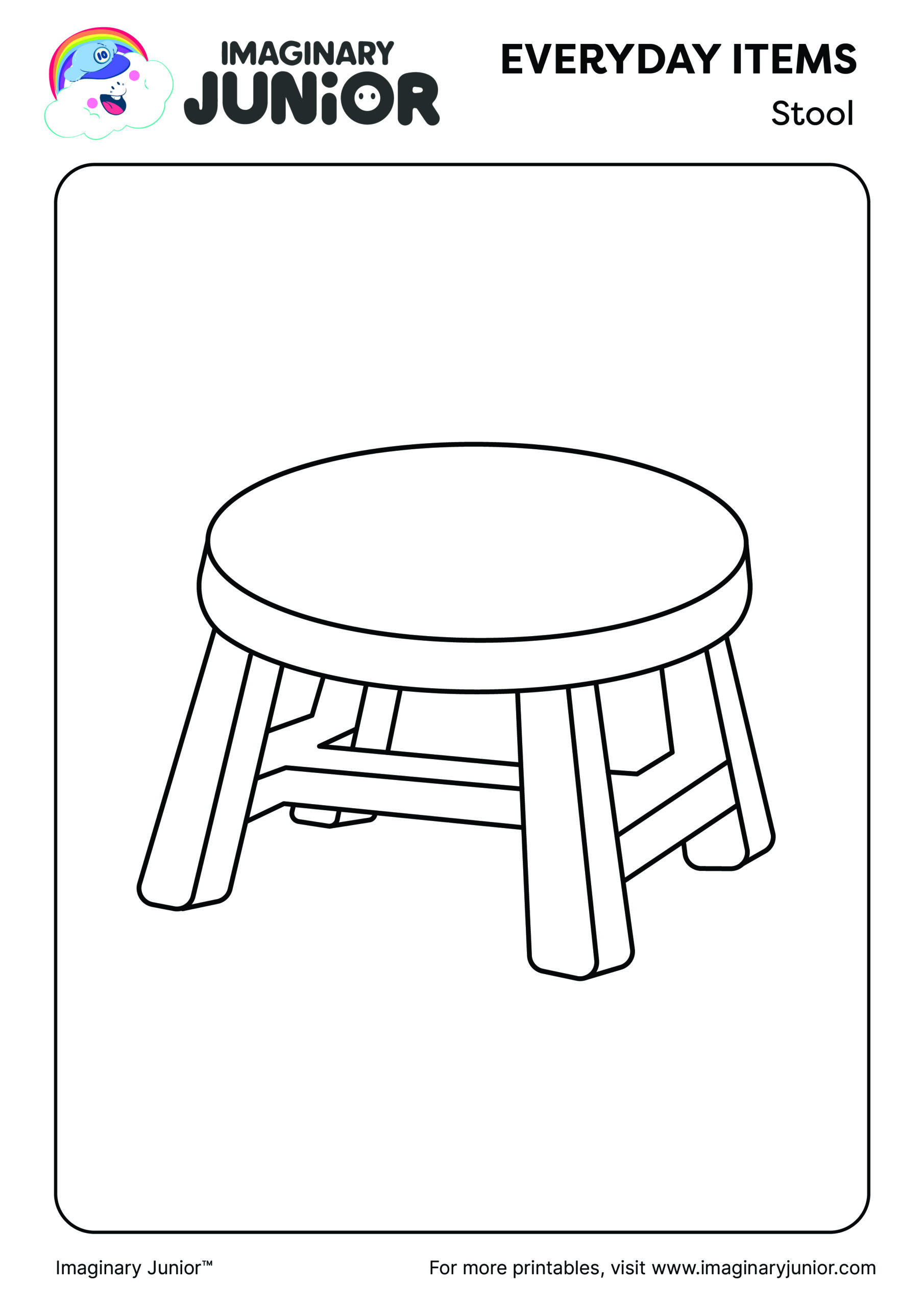 Stool Printables & Coloring Pages (2023 Edition) - Imaginary Junior