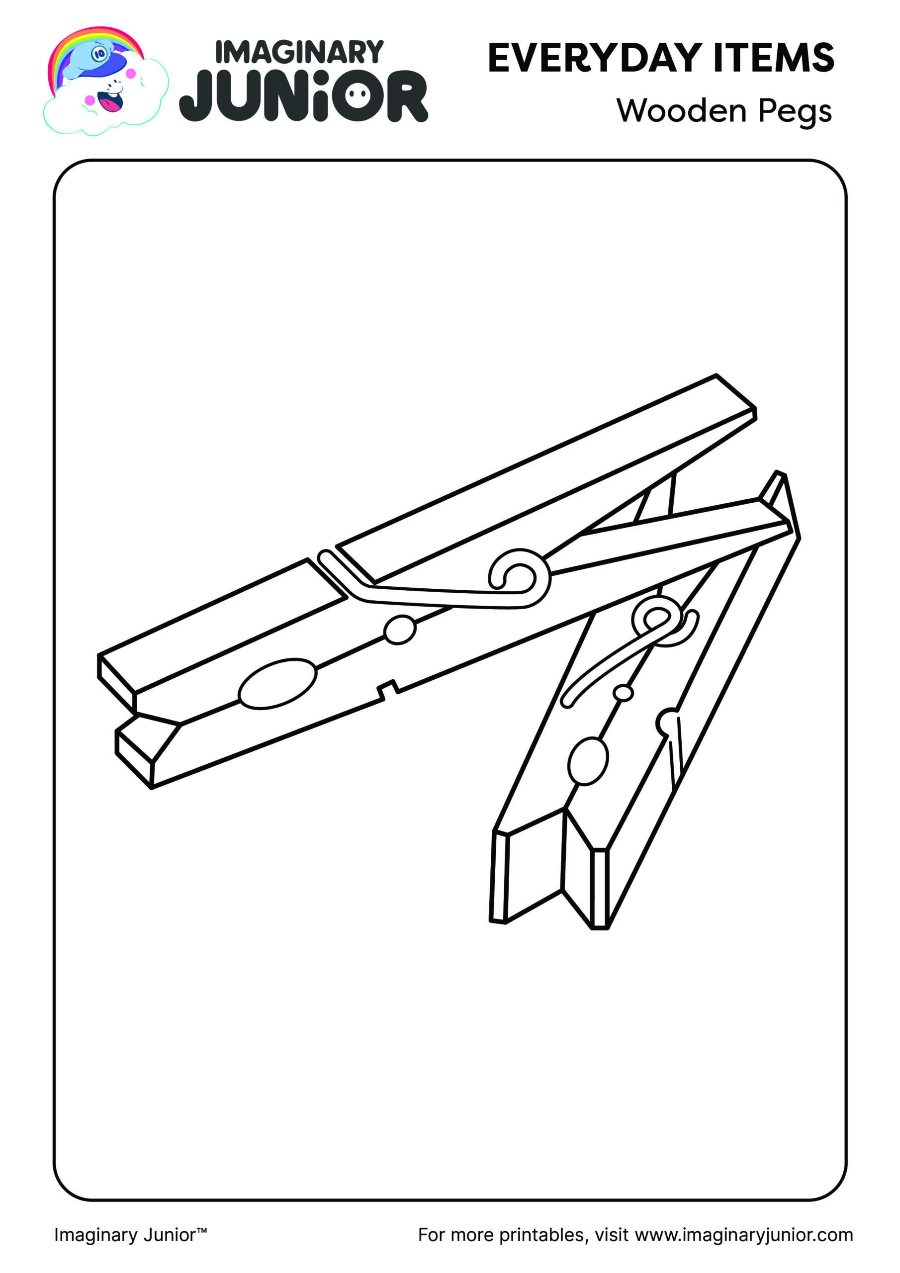 Wooden pegs Printables & Coloring Pages (2023 Edition) - Imaginary Junior