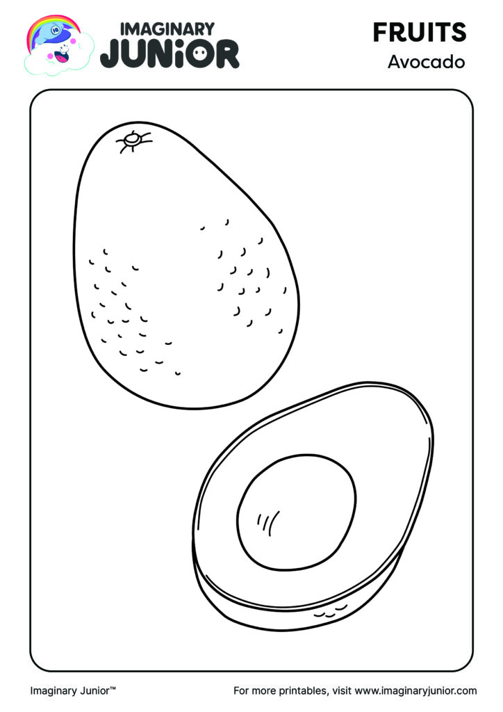 Avocado Printables & Coloring Pages (2026 Edition) - Imaginary Junior