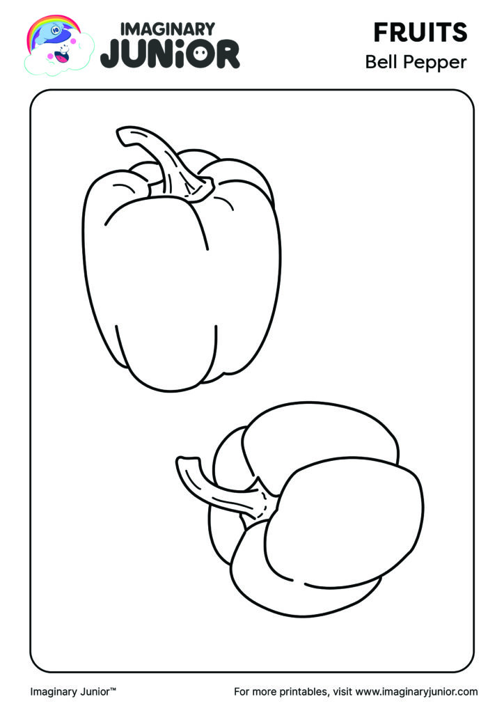 Bell Pepper Printables & Coloring Pages (2025 Edition) - Imaginary Junior