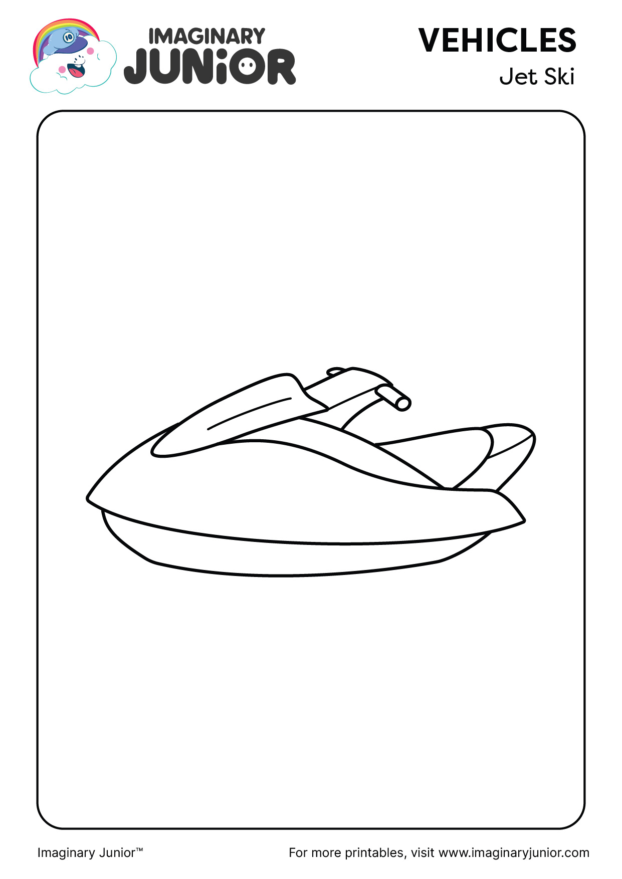 Jet ski Printables & Coloring Pages (2023 Edition) - Imaginary Junior