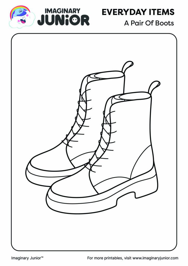 A Pair Of Boots Printables & Coloring Pages (2025 Edition) - Imaginary ...