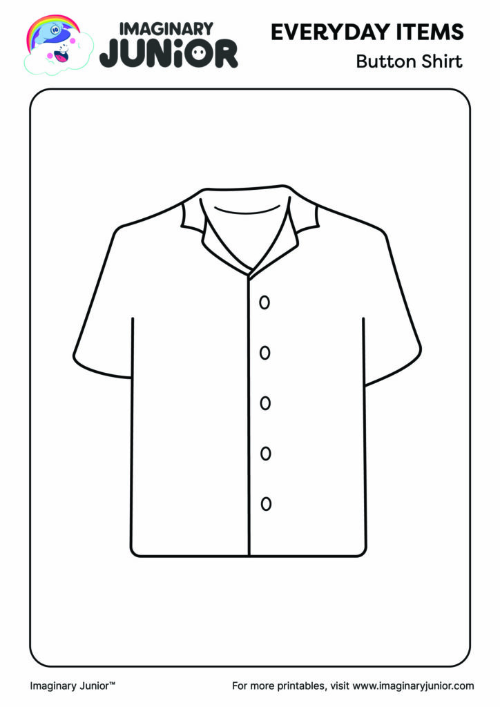Button Shirt Printables & Coloring Pages (2026 Edition) - Imaginary Junior