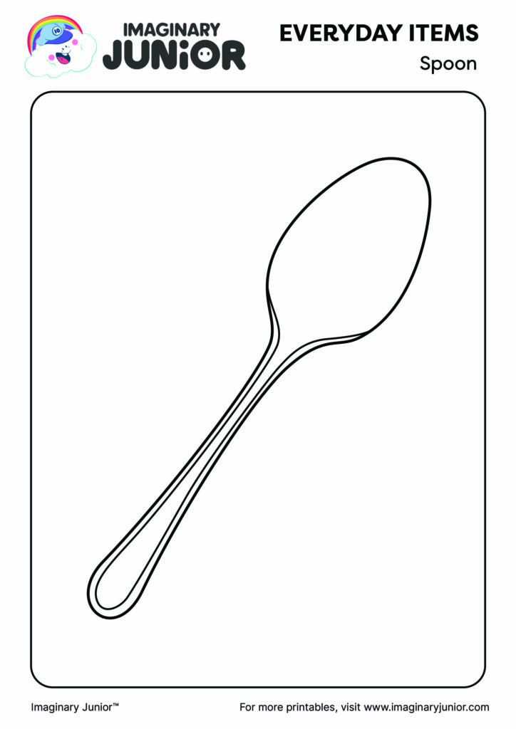 Spoon Printables & Coloring Pages (2025 Edition) - Imaginary Junior